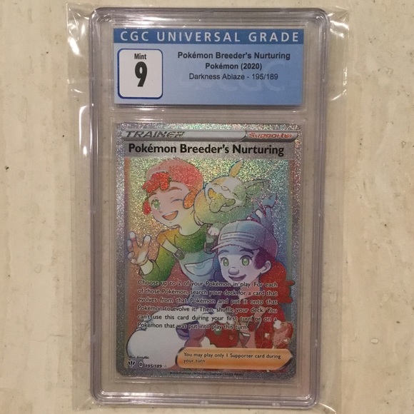 Pokemon | Other | Breeder Nurturing Pokemon Vmax 95189 Cgc 9 Rainbow ...